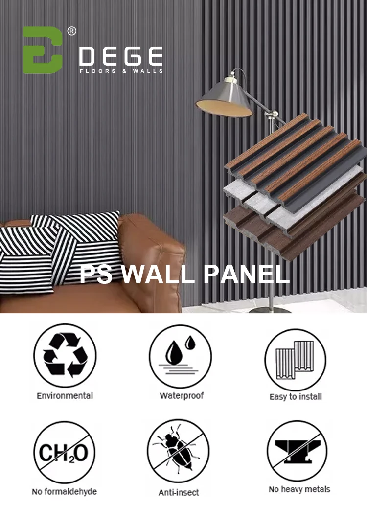 Interior Decorative 3D Fluted Polystyrene PS Grille Wall Panel