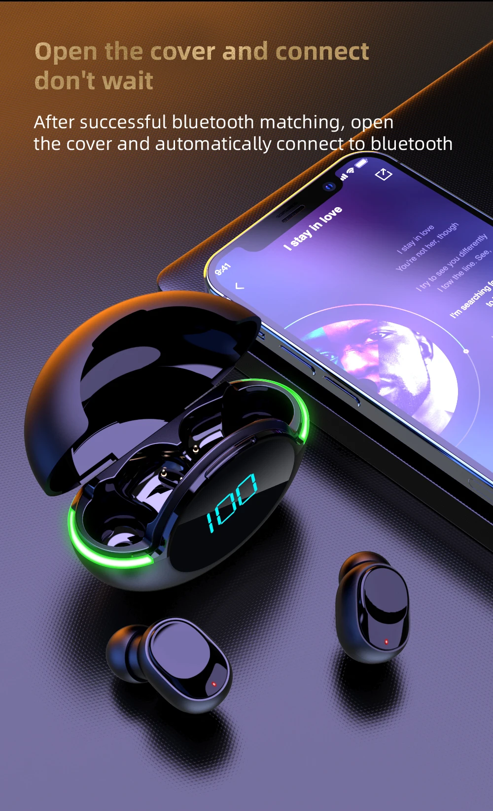 TWS Y80 Pro Gaming Earbud - Wireless Earphone with LED