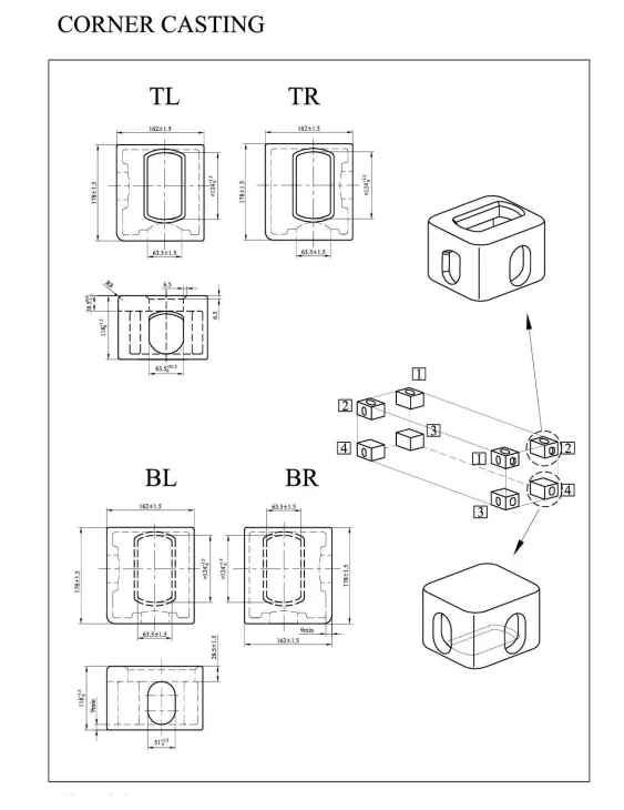 Jis Scw480 -shipping Container Corner Casting-size 178*162*118mm - Buy Shipping Container Corner ...