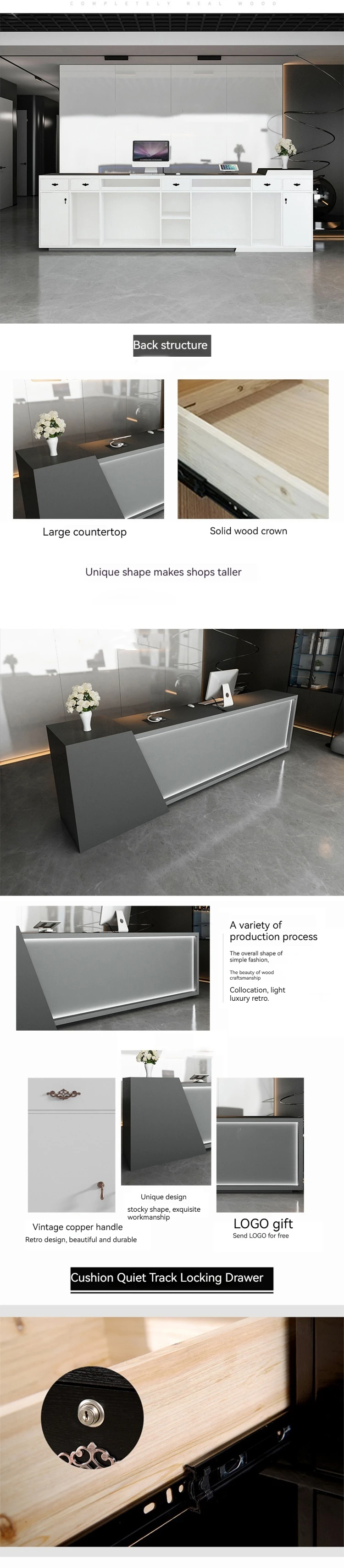 Reception Desk With Counter Modern Front Desk Reception Room Table With ...