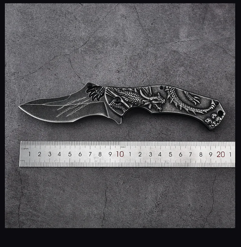 Dragon Lizards Folding Knife Outdoor Steel Pocket Knife Bushcraft Knife ...