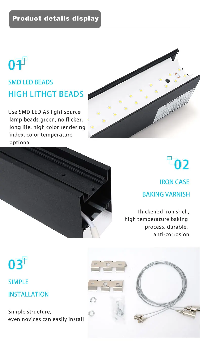 Decorative Linear Light - RGB LED Pendant for Gym & Game Room