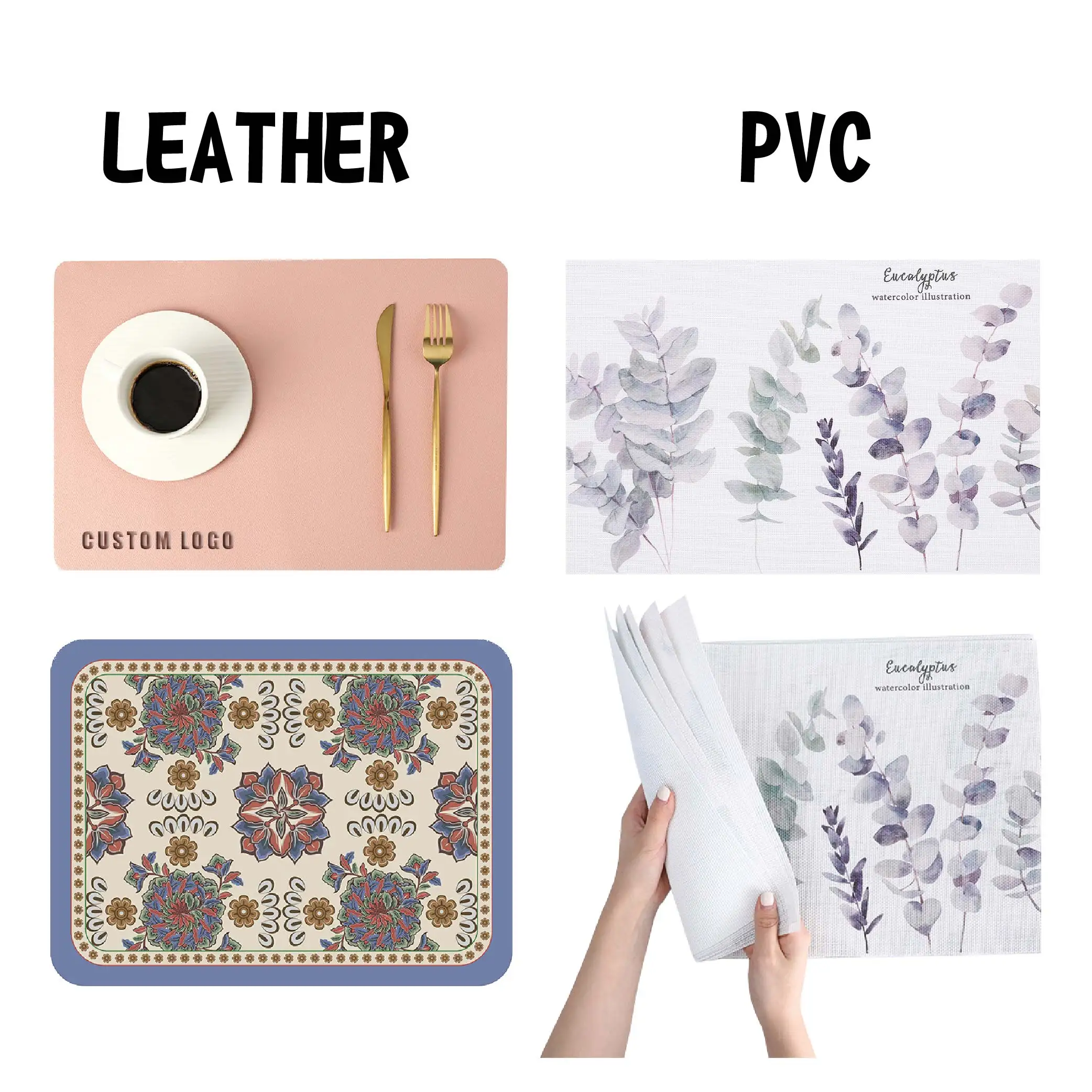 Custom Logo Printed Plastic Felt Silicone Pu Leather Pvc Cotton ...