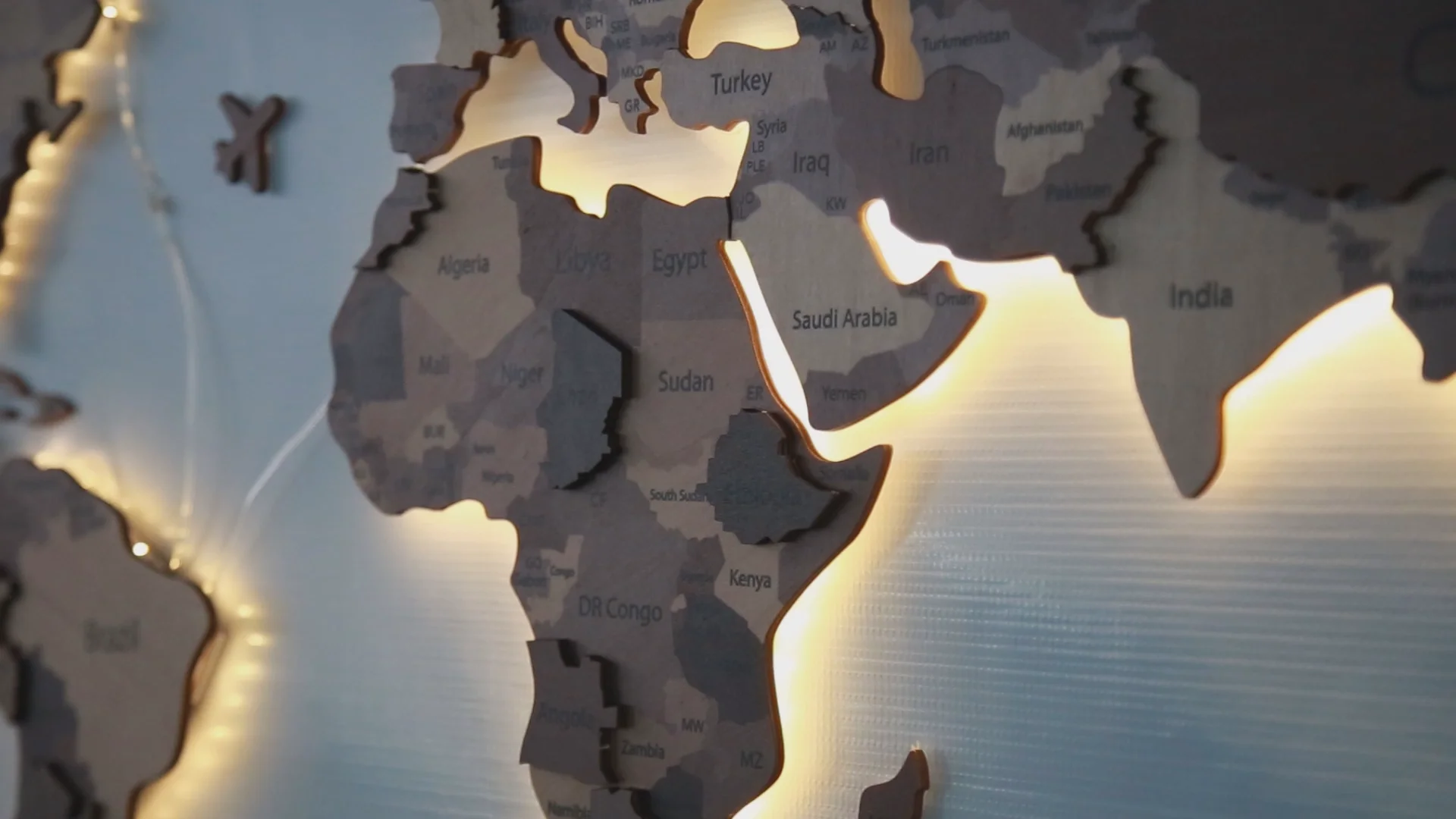 3d Wood World Map With Led Light Backboard World Travel Map - Buy 3d ...