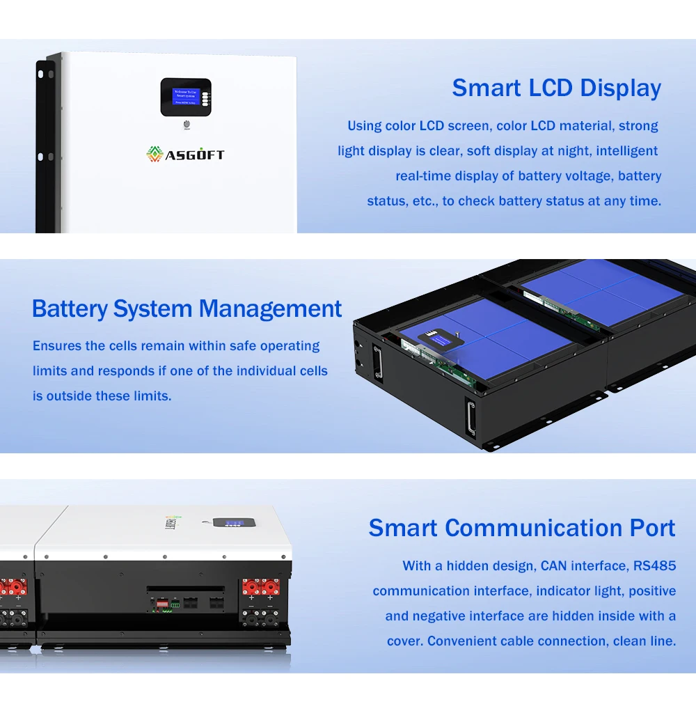 10kw 14.3kwh Stackable Lithium Ion Battery 280ah 10kw Off Grid Solar ...
