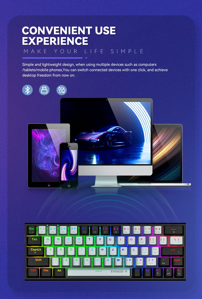 Cool Mechanical Keyboard Z11 Keys Aviation Grade Aluminum Structure ...