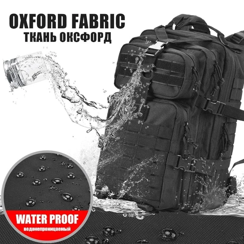 50l Large Capacity Tactical Waterproof Outdoor Hiking Molle Tactical ...