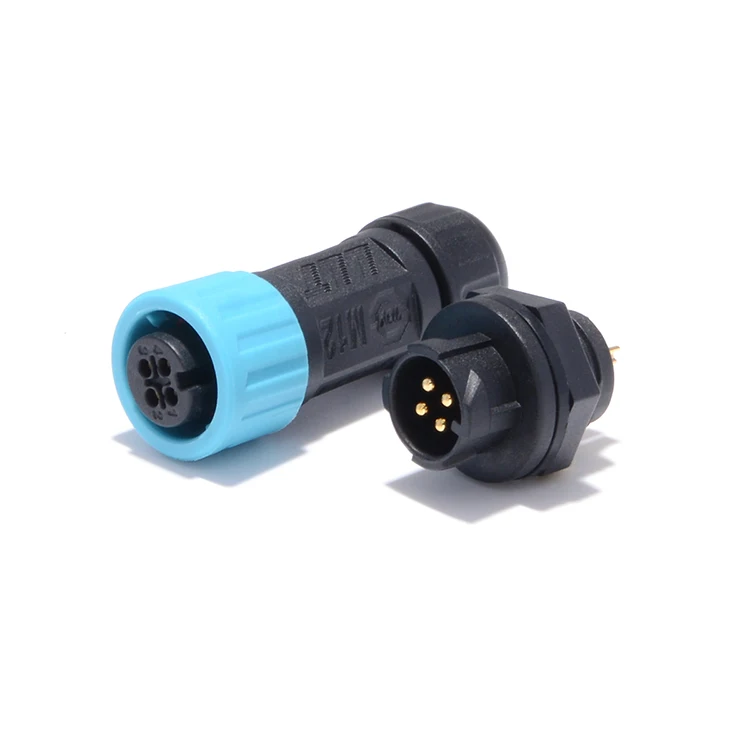 M12 Panel 4pin Field Assembly Push Lock Electrical Waterproof Panel ...