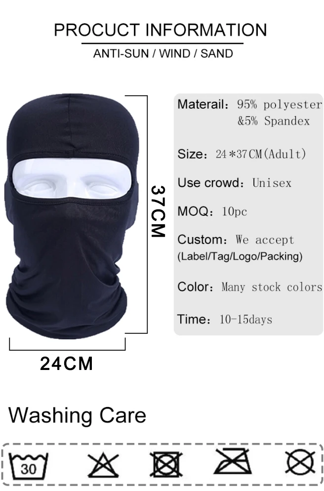 Custom CS Balaclava - Windproof Face Cover Ski Logo Red