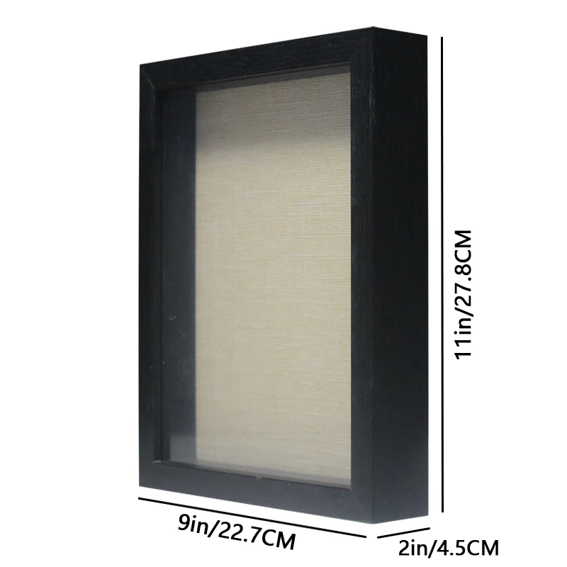 Shadow Box Frame With Linen Background White Black Linen Shadow Box ...