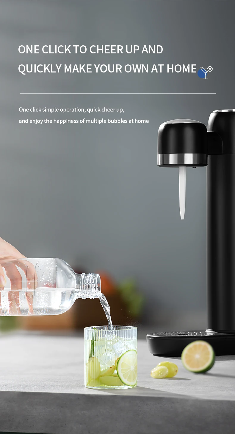 Stainless Steel Co2 Carbonation Sparkling Water Machine Desktop Soda ...