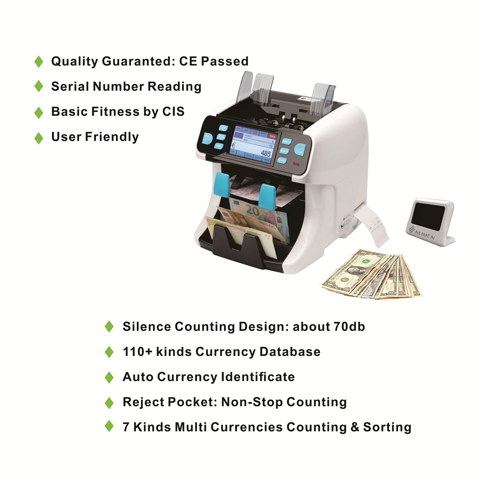 2 Pockets Mix Value Money Counter Currency Count Machine Sort Different ...