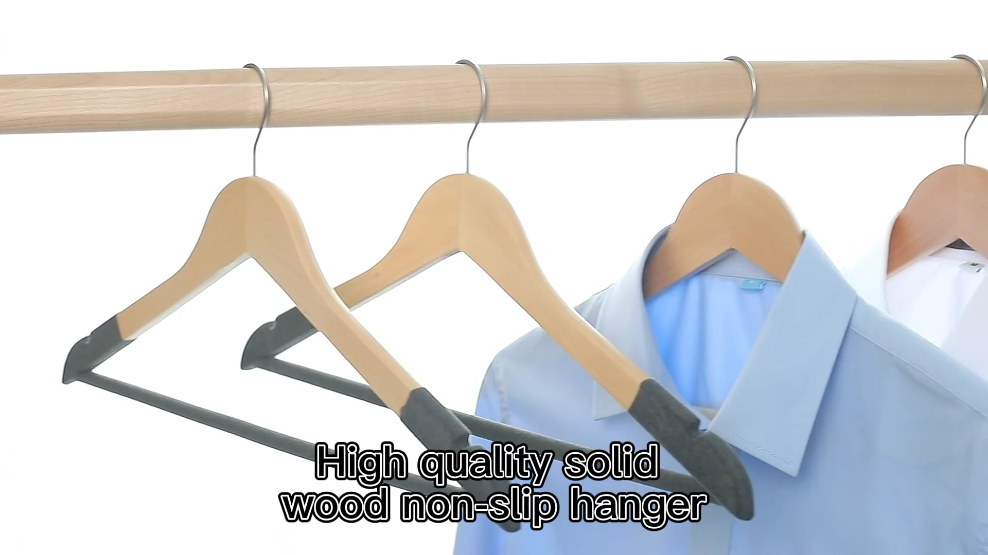 Wooden Clothes Hangers Manufacturer Clothing Store Anti-slip Solid Wood ...