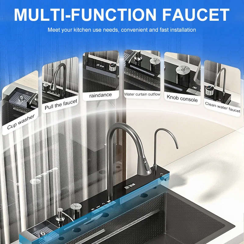 Rectangular 304 Stainless Steel Undermount Farmhouse Sink with Faucet ...
