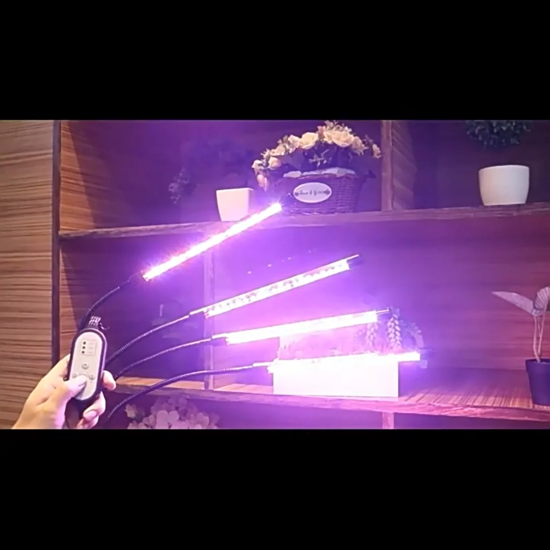 Red Blue Indoor Plants Growing Light With Stand & Gooseneck Bendable ...