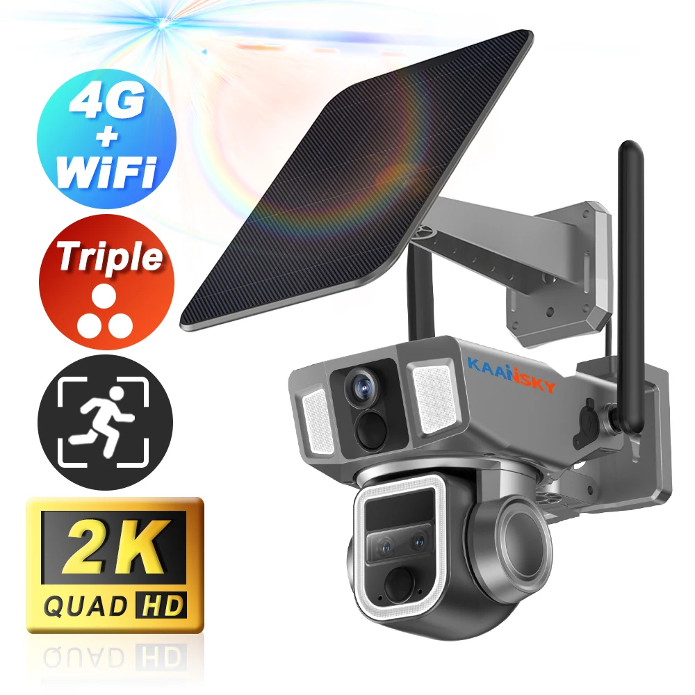 4G WiFi Together Solar PTZ Camera Network CCTV Solar System Camera ...