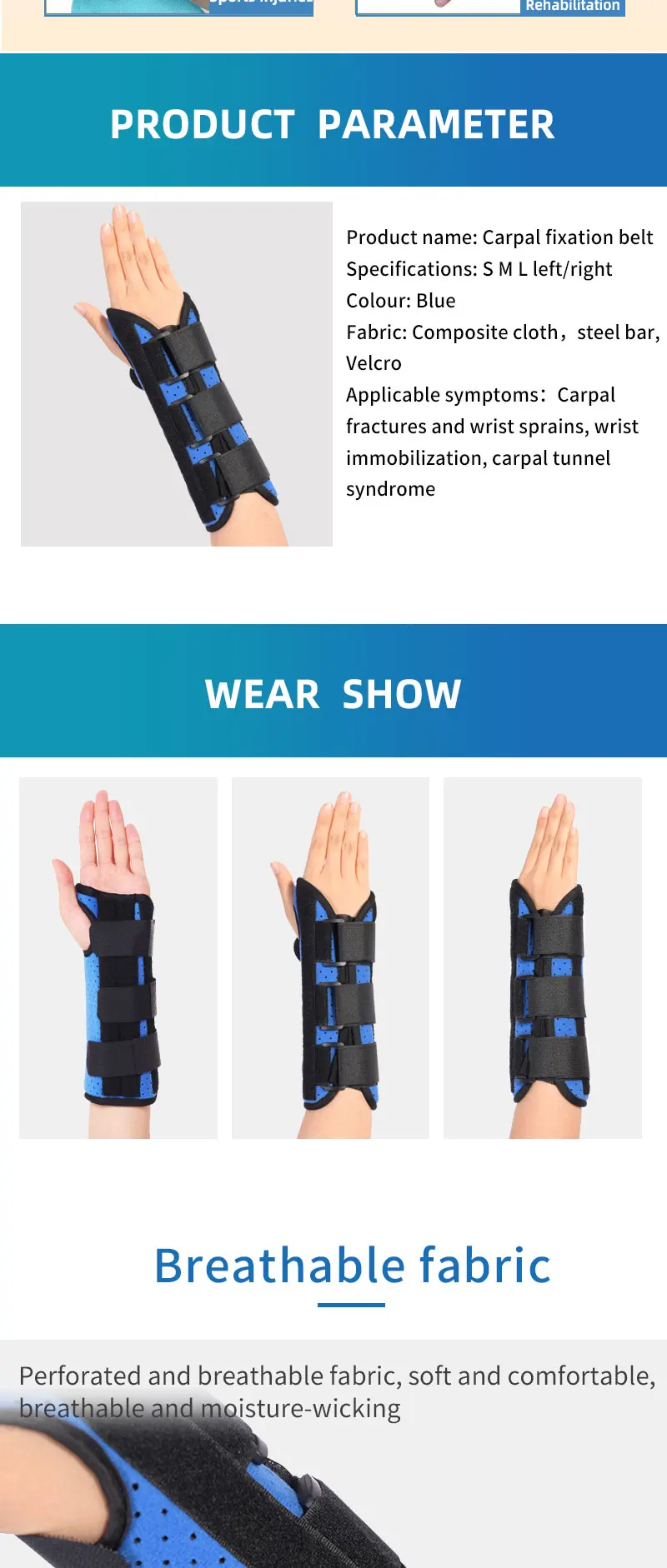 Wrist Brace Custom Carpal Tunnel Splint Fracture Support Thumb Wrist ...