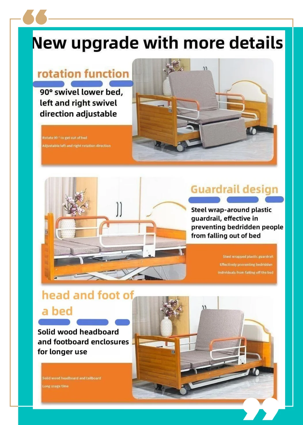 Luxury Home Care Electric Rotation Bed,Hospital Electric Adjustable ...