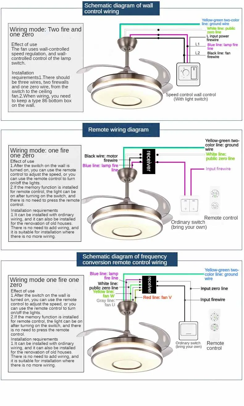 Modern Low Remote Control Smart Invisible Fan For Bedroom Indoor ...