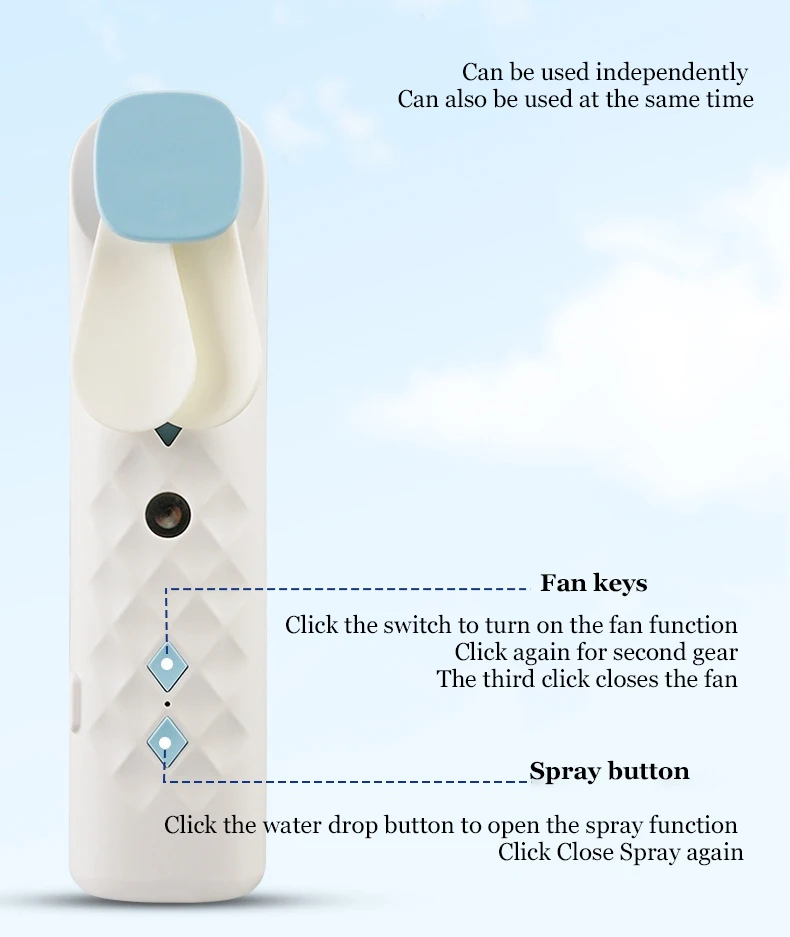 Mini Misty Usb Fan Rechargeable Water Mist Fan Portable ...