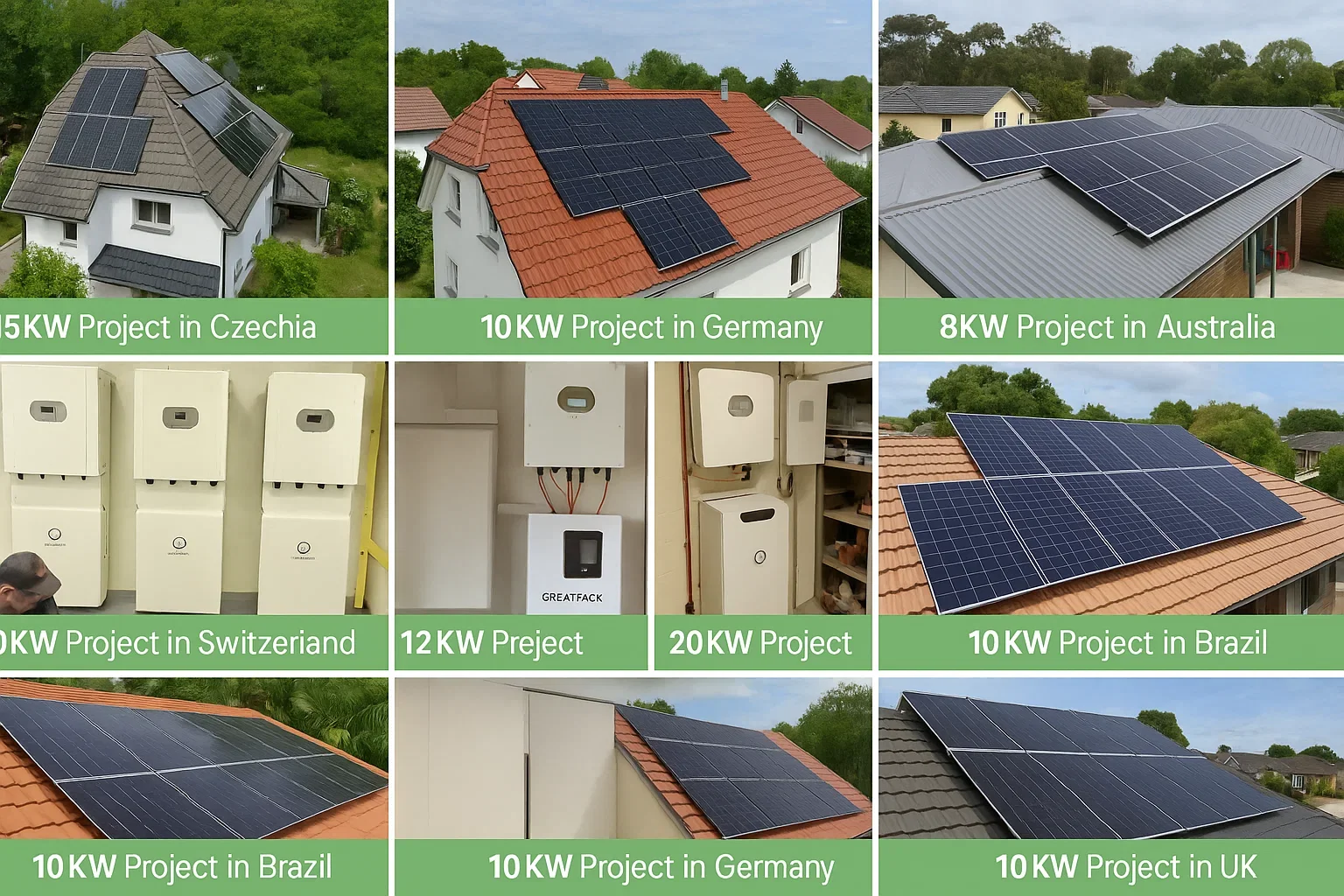 10KW Hybrid Full Set Solar Power System Complete Kit with Battery and ...