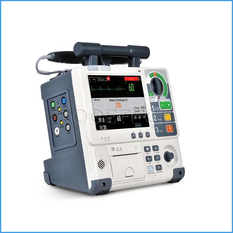 5/12-lead ECG AED Analyzer Defibrillator Machine with 50/80mm Thermal ...