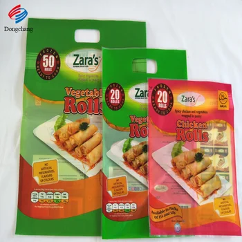 20s Frozen Spring Rolls / Samosas Packaging Bag With Hanging Handle ...