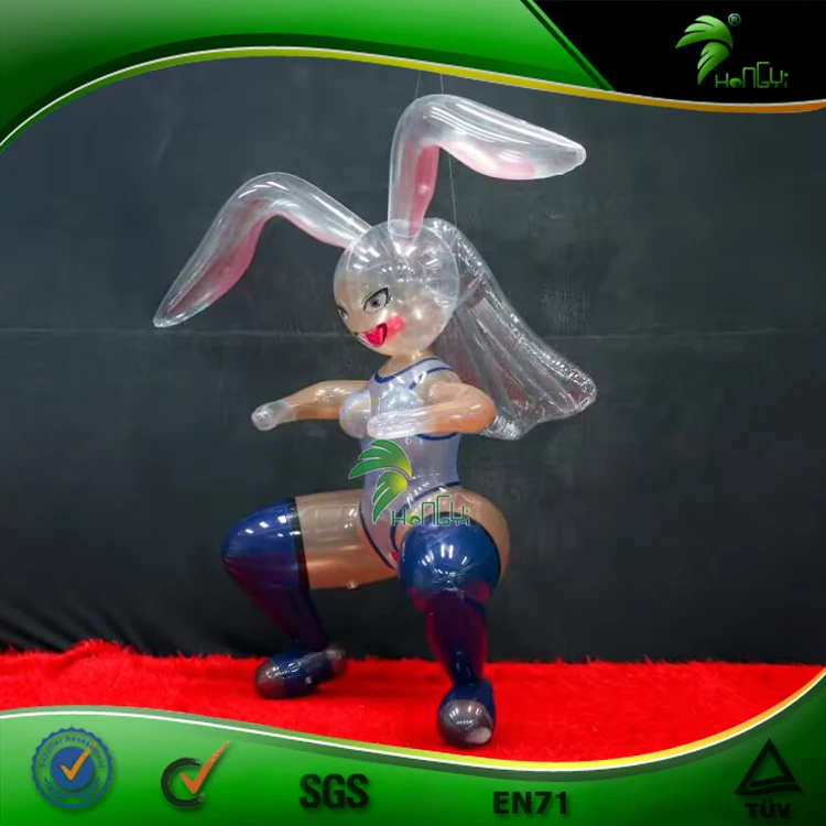 Shiny Transparent PVC Inflatable Bunny Girl Cartoon Anime Doll Custom ...