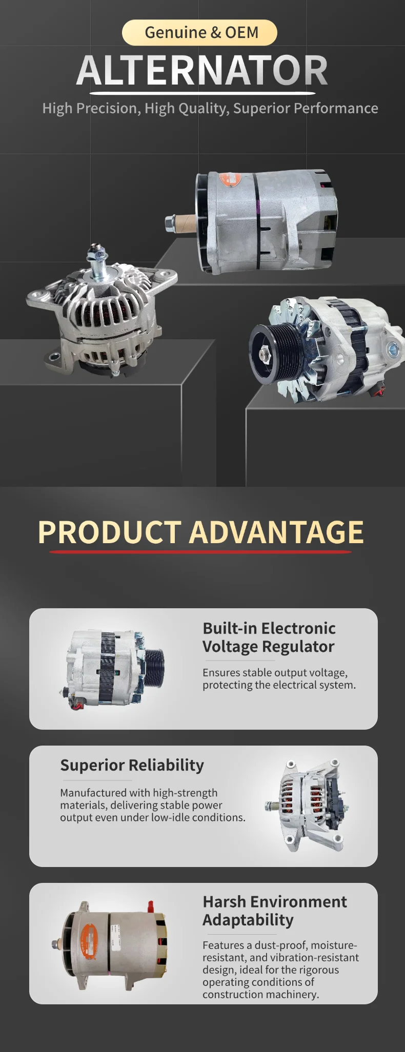 Engine Alternator 3415691 for Cummins 6CT Diesel Truck Excavator Spare ...