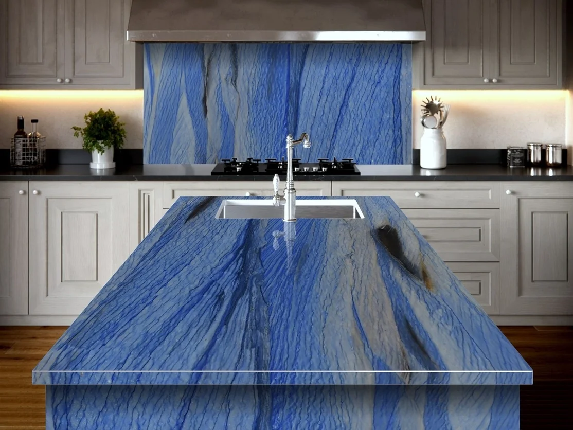 Luxury Stone Slab Blue Quartzite Azul Macaubas Quartzite Slab - Buy ...