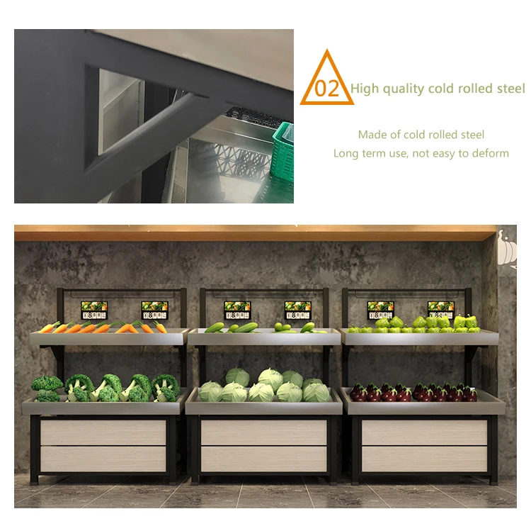 Shop Our Supermarket Fresh Vegetable Shelves - Wood & Steel