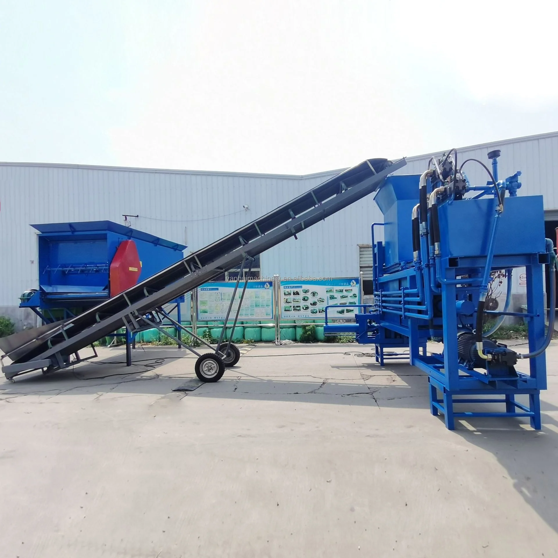 Fully Automatic Horizontal Hydraulic Silage Packing Press Machine Easy ...