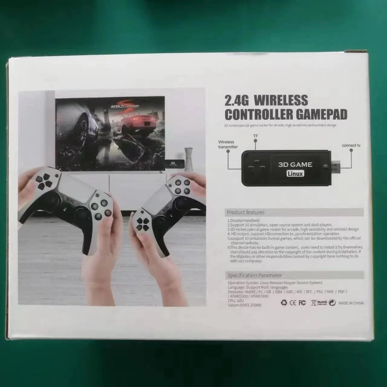 U9 Pro Game Stick 64g 15000+ Games 3d Hd Two 2.4g Wireless Controllers ...