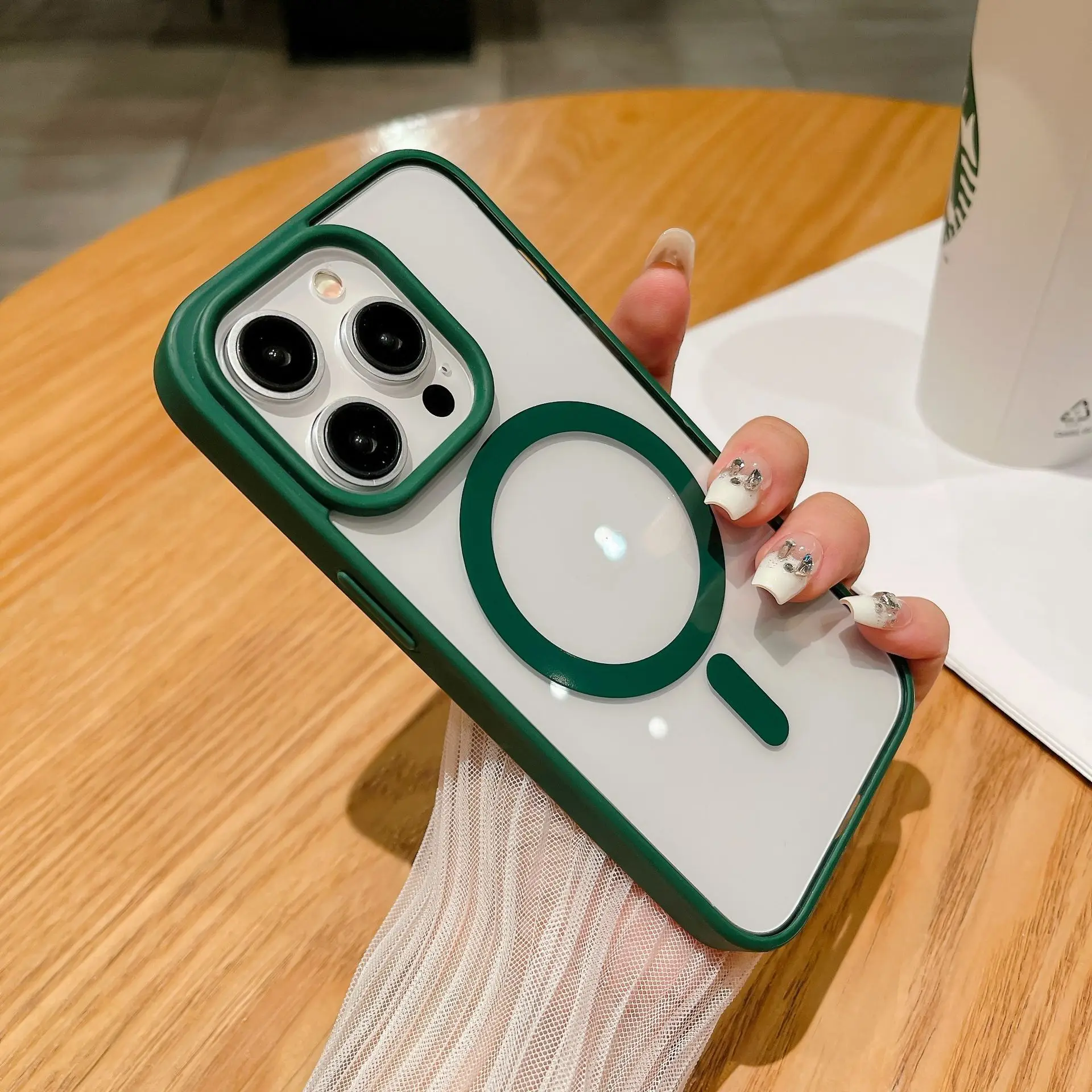 Clear Acrylic Magnetic Mobile Phone Case for Iphone 15