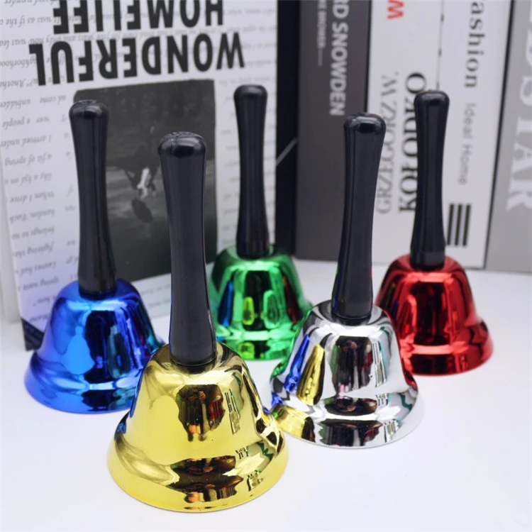 Hot Sale Brass Loud Bell Colorful Hand Bells With Wooden Handles - Buy ...
