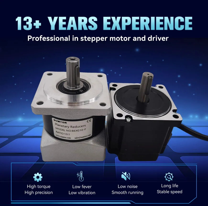 86HS11860A4JEP+86XGF Open Loop Motor 8.2Nm Stepper Motor With Planetary ...