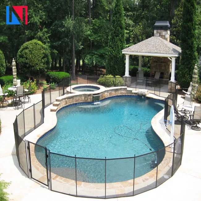 4x24ft Outdoor Black Swimming Pool Fence With Section Kit Removable ...