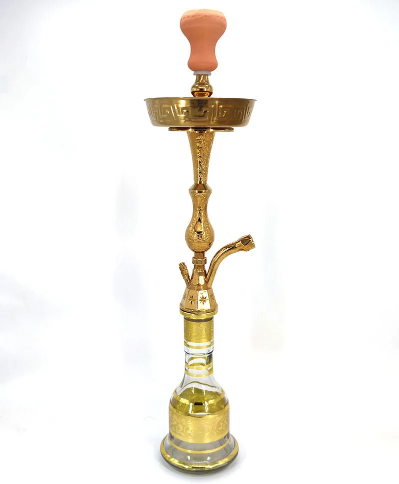 Hookahs Wholesale Egypt Khalil Mamoon Smoking Sheesha Set Zinc Egyptian Pipe Copper Golden ...