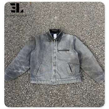 Larsur Custom Distress Heavy Duck Canvas Work Jacket With Lined Vintage ...