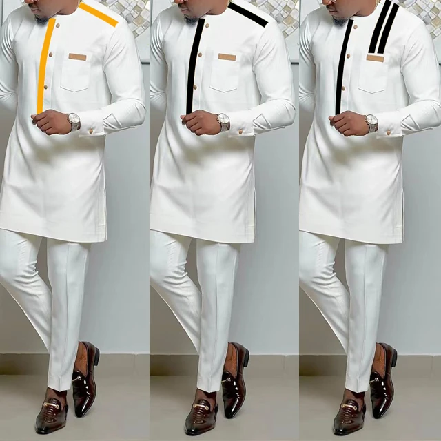 Men African Suit Men's African Print Suit 2-Piece Set - Jacket & Pants ...