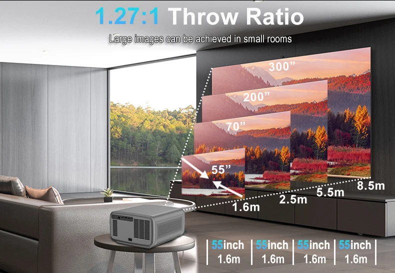 8K Projector - Cubelite Full HD 1080P Mini Beamer for Home