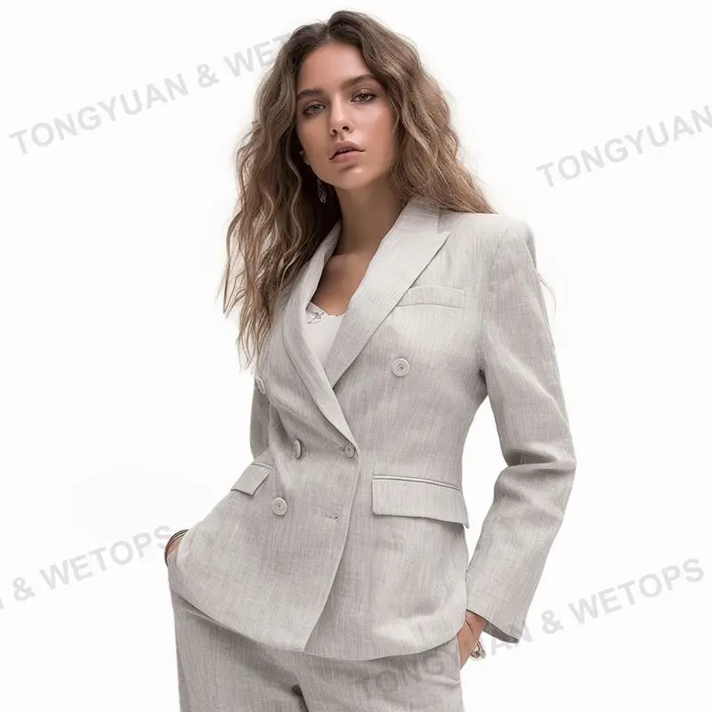 Oversized Custom Business Linen Suit Blazers For Women Ladies Women's ...