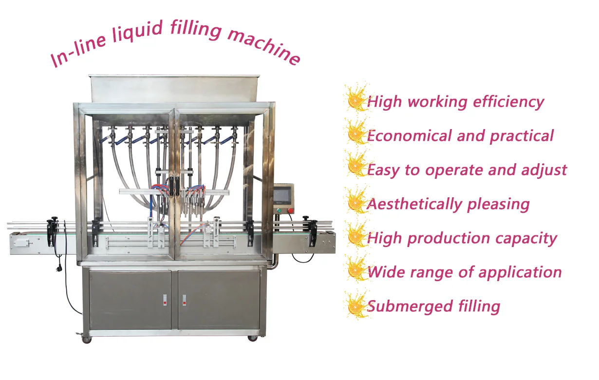 Kapack Automatic Self-flowing 8 Head Liquid Filling Machine Straight ...