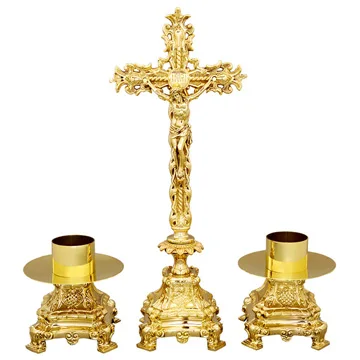 Brass Altar Cross and Candlestick Set - AS-1002| Alibaba.com