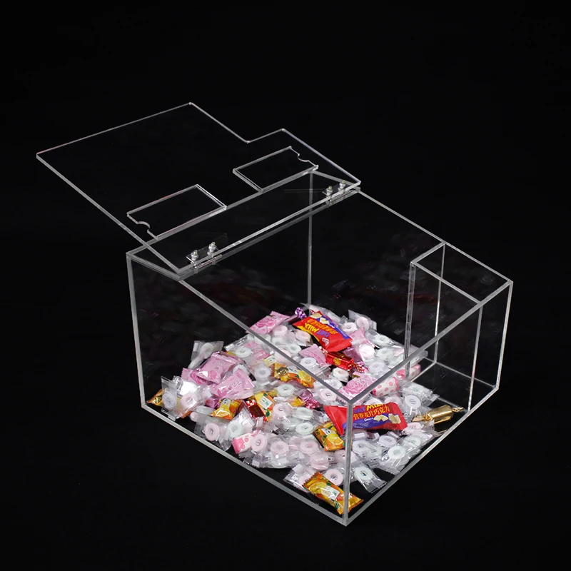 Acrylic Candy Storage Box with Price Tag Slot - Eco-friendly
