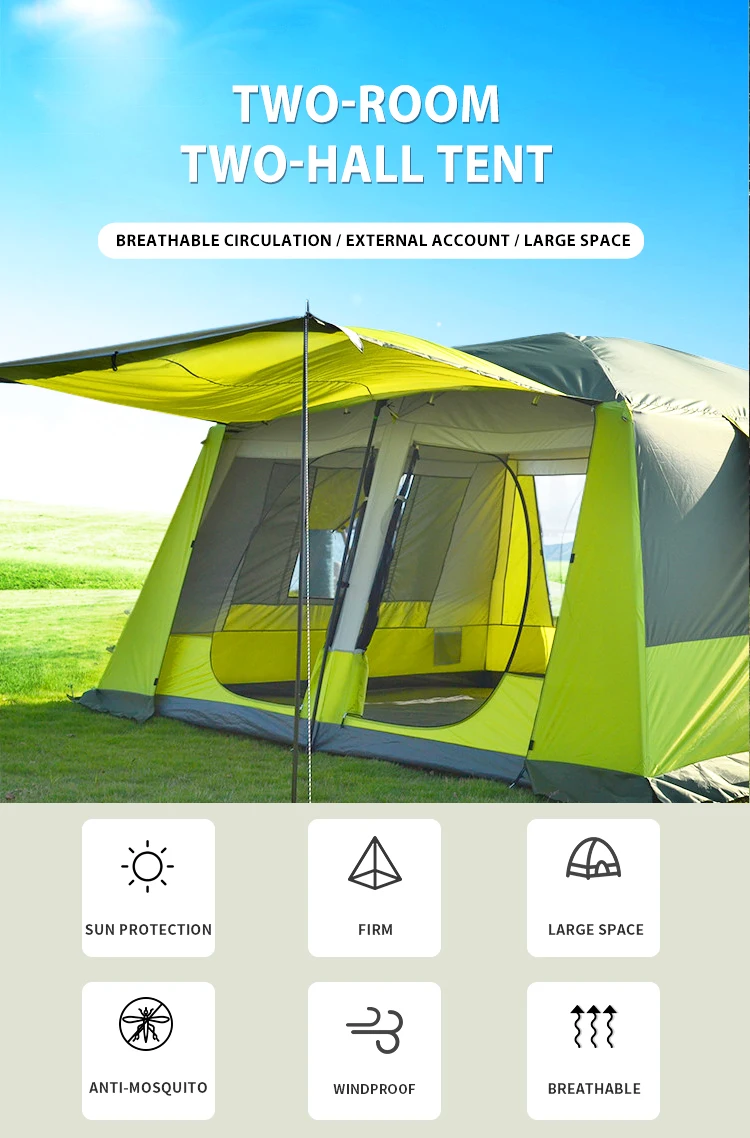 Yumuq 400cm 190t Polyester Pu Coated 3000mm Waterproof 8 Persons Big ...