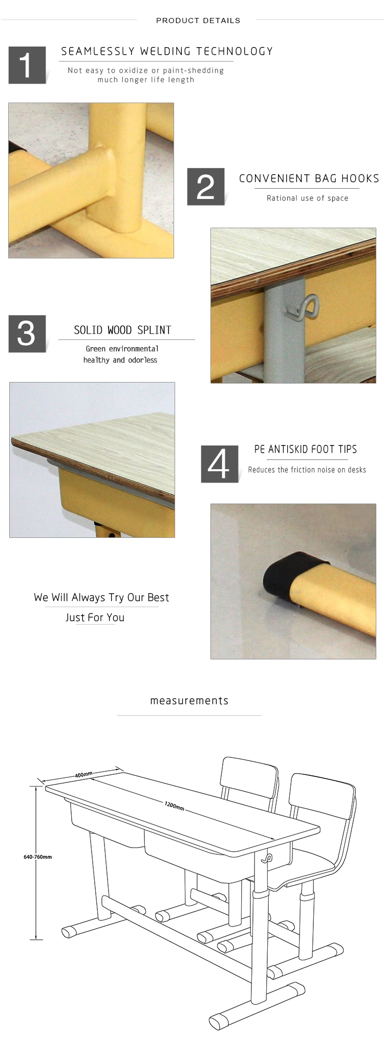 School Kids Table Learning Desk Training Children Tables Height Adjust ...