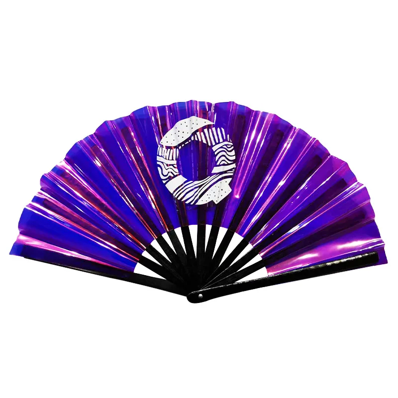 Hot Sale Rave Festival Folding Hand Fan Back Folding Fan Nylon Folding ...