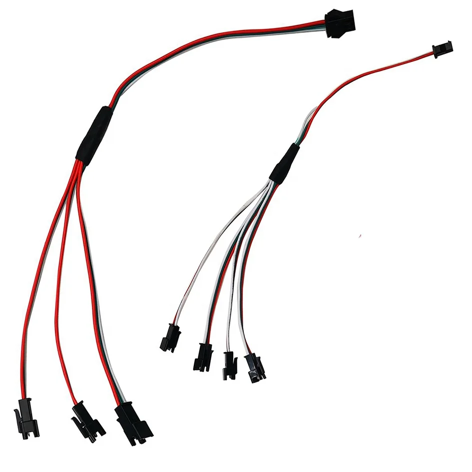3 Pin SM LED Splitter Connector JST 1 Female to 3/4 Male Extension ...