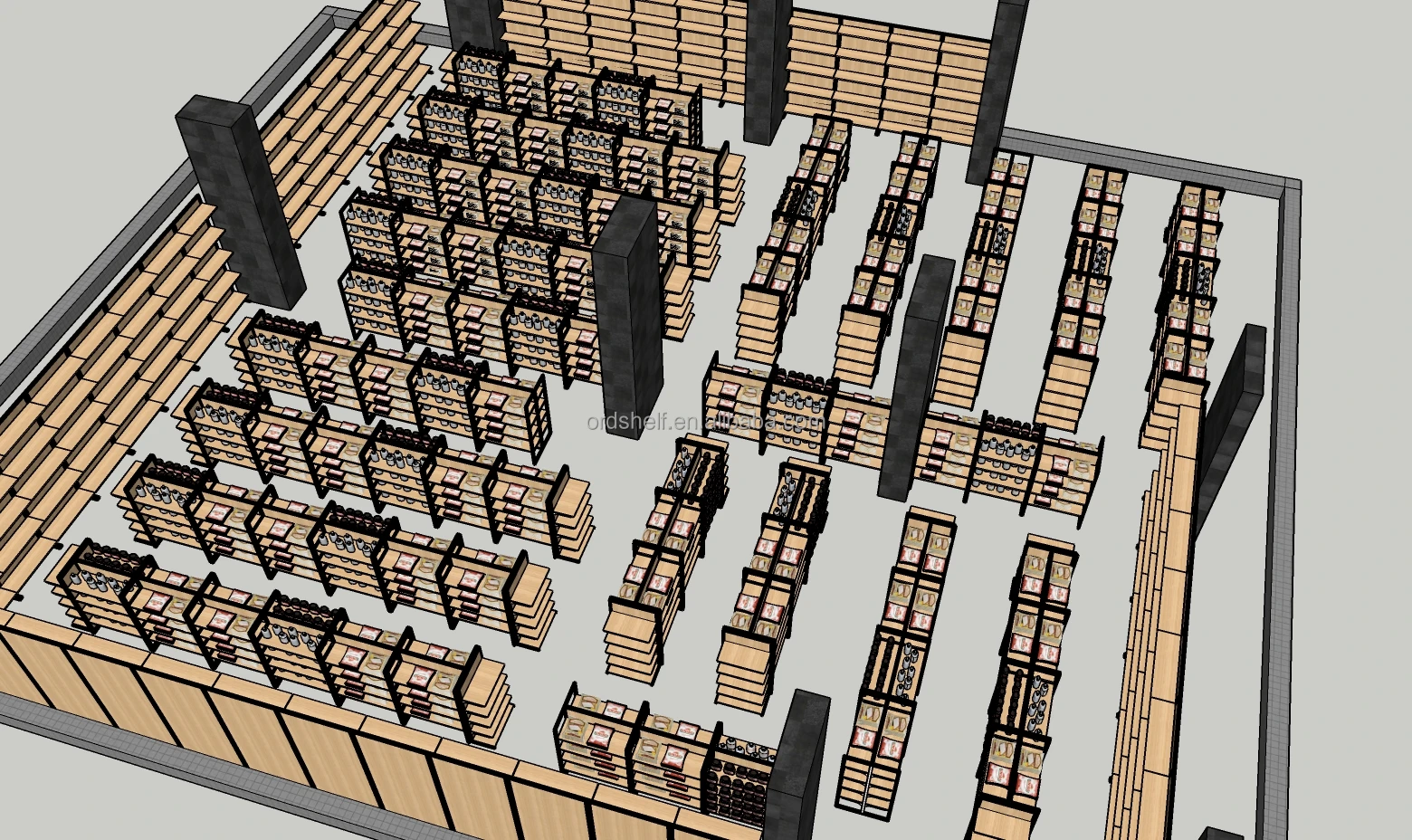 ORDSHELF - Double Side 5 Layers Flat Back Panel Light Duty